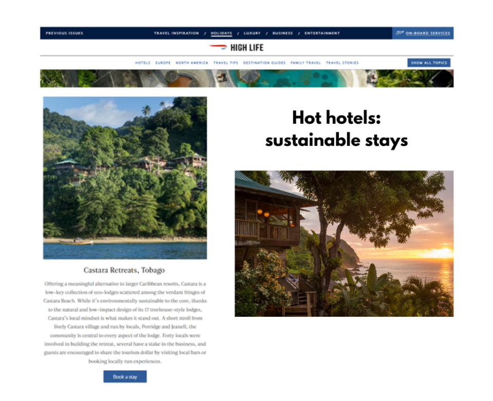 BA High Life, April 2022 - Castara Retreats